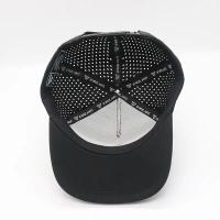 China Water-Repellent 6 Panel Custom Baseball Cap with Rubber Patch Logo 56-60cm Adult Size for sale