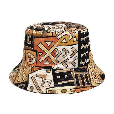 China Custom All Over Printing Ethnic Style Bucket Hat 100% RPET Sun Protection for sale
