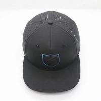 China Custom Rubber Logo Breathable Mesh Polyester Perforated Golf Hat Trucker Hat 56-60cm Adult Size for sale
