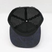 China Custom Rubber Logo Breathable Mesh Polyester Perforated Golf Hat Trucker Hat 56-60cm Adult Size for sale