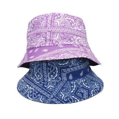 China Custom Recycled Cotton Bucket Hat with All Over Digital Print Sun Protection 100% RPET for sale