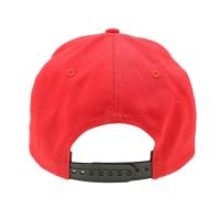 China Wholesale Red Snapback Baseball Cap 58cm Adjustable Size Polyester Cotton Custom Logo for sale