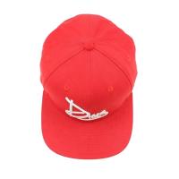China Wholesale Red Snapback Baseball Cap 58cm Adjustable Size Polyester Cotton Custom Logo for sale