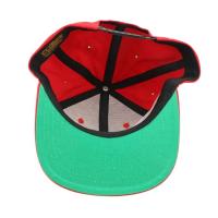 China Wholesale Red Snapback Baseball Cap 58cm Adjustable Size Polyester Cotton Custom Logo for sale