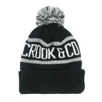 China Custom Acrylic Winter Beanie with Pom Pom Embroidery Patch Unisex 17cm 24cm for sale