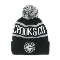 China Custom Acrylic Winter Beanie with Pom Pom Embroidery Patch Unisex 17cm 24cm for sale