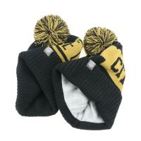 China Custom Jacquard Acrylic Knitted Beanie with Pom Pom Fleece Lining 58cm for Fishing for sale