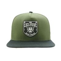 China Custom Rubber Patch Logo Snapback Cap Hip Hop Flat Bill Adjustable Size 58cm Cotton for sale