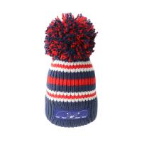 China Custom Logo 100% Acrylic Knitted Pom Pom Beanie Hat 58cm Winter Autumn for sale