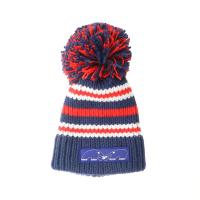 China Custom Logo 100% Acrylic Knitted Pom Pom Beanie Hat 58cm Winter Autumn for sale