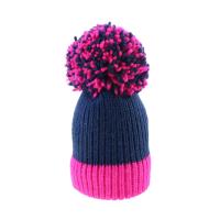 China Custom Logo 100% Acrylic Knitted Pom Pom Beanie Hat 58cm Winter Autumn for sale
