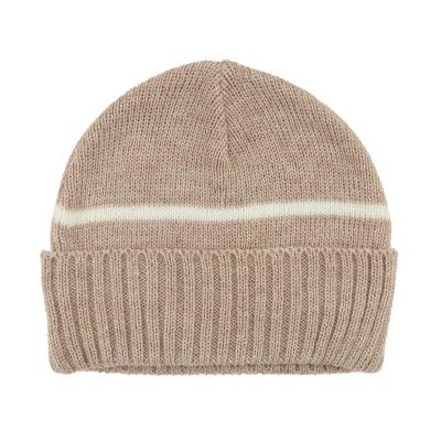 China Custom Logo Chunky Knit Beanie Hat Soft Merino Wool Winter Ski Toque Cap 58cm for sale