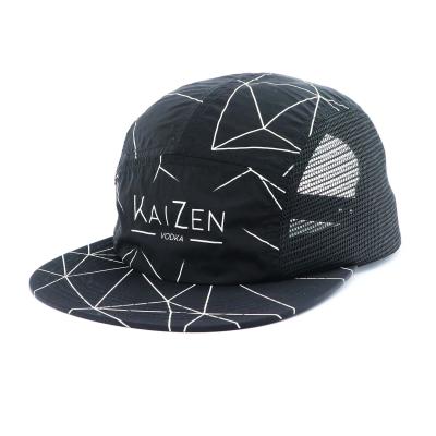 China Custom 5 Panel Flat Brim Snapback Hat All Over Sublimation Printing Dry-Fit 58cm for sale