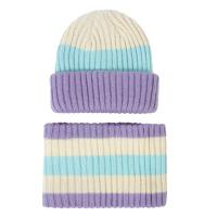 China Custom Winter Baby Beanie Knitted Cap Scarf Set for Infants Toddlers 100% RPET for sale