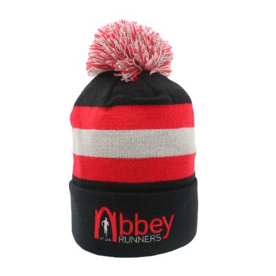 China Custom Embroidery Logo Knitted Beanie 58cm Acrylic Winter Hat for Bulk Orders for sale
