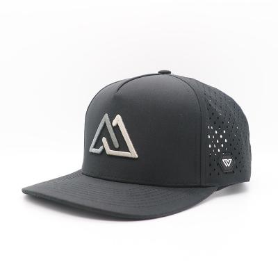 China Custom 3D Embroidery Snapback Hat With Waterproof Laser Cut Perforated Design And Y2K Style for sale