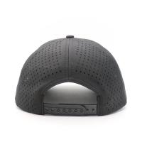 China Waterproof Laser Cut Hole Perforated Hat 5 Panel Baseball Caps Custom 3D Embroidery for sale