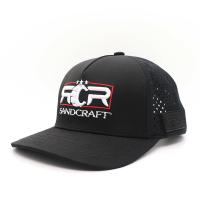 China Custom 5 Panel Flat Bill PVC Sports Hat Laser Cut Hole Snapback Cap 48-60cm for sale