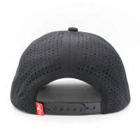 China Custom 5 Panel Flat Bill PVC Sports Hat Laser Cut Hole Snapback Cap 48-60cm for sale