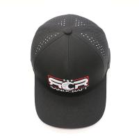 China Custom 5 Panel Flat Bill PVC Sports Hat Laser Cut Hole Snapback Cap 48-60cm for sale