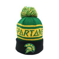China Custom Embroidered Logo Acrylic Winter Knitted Beanie Hat 58cm for Sports for sale