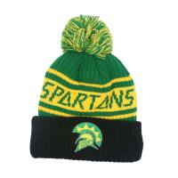 China Custom Embroidered Logo Acrylic Winter Knitted Beanie Hat 58cm for Sports for sale