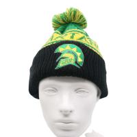 China Custom Embroidered Logo Acrylic Winter Knitted Beanie Hat 58cm for Sports for sale