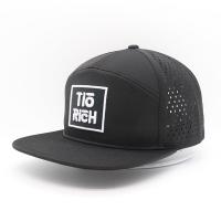 China Waterproof Laser Cut Hole Hat Men 7 Panel 	Snapback Hat 3D Embroidery Caps Party for sale