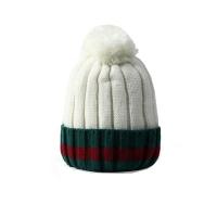 China Custom Jacquard Knit Pom Beanie with Embroidery 58cm Adult Size Wool Hat for sale