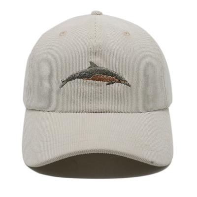 China Eco Custom Designer Embroidery Logo Vintage Sports Corduroy Dad Hat 58CM for sale