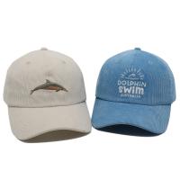 China Eco Custom Designer Embroidery Logo Vintage Sports Corduroy Dad Hat 58CM for sale