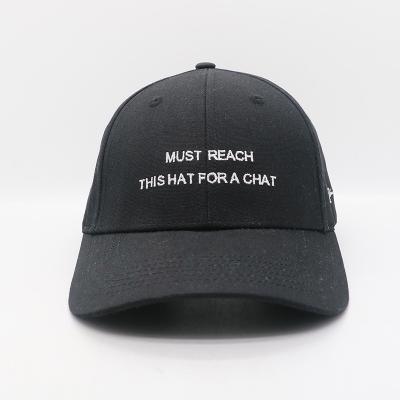 China Custom 6 Panel Baseball Cap Eco Cotton Snapback Hat with Flat Embroidery Logo Curved Brim for sale