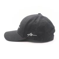 China Custom 6 Panel Baseball Cap Eco Cotton Snapback Hat with Flat Embroidery Logo Curved Brim for sale