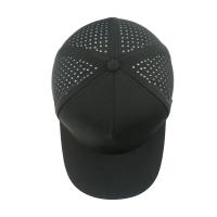 China Custom 5 Panel Structured PVC Logo Perforated Laser Hole Drilled Waterproof Sport Baseball Cap 56-60cm for sale