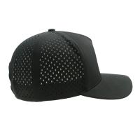 China Custom 5 Panel Structured PVC Logo Perforated Laser Hole Drilled Waterproof Sport Baseball Cap 56-60cm for sale