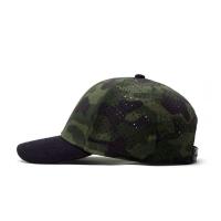 China Custom Game Hydro Olive Camo Laser Perforated Holes Snapback Hat 58cm Cotton Mesh for sale