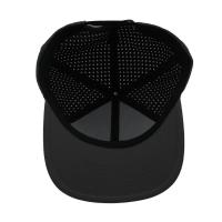 China Custom 7 Panel Snapback Laser Perforated Hat Flat Bill Breathable Cotton Mesh 58cm for sale