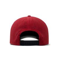 China 6-Panel Hat Custom Curved Brim Rubber Patch Laser Perforated Snapback Cap For Adults for sale