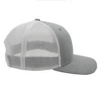 China Unisex Heather Grey Trucker Hat Breathable Waterproof Snapback Personalized for sale