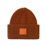 China Recycled Polyester Material Certificated Eco Friendly Skull Gorras Beanie Knitted Hat for sale