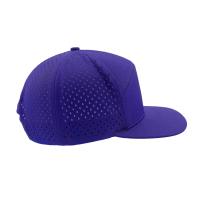 China Unisex Polyester Blank 7 Panel Perforated Hat With Custom Embroidery And Laser Cut Hole for sale