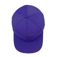 China Unisex Polyester Blank 7 Panel Perforated Hat With Custom Embroidery And Laser Cut Hole for sale
