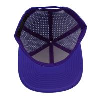 China Unisex Polyester Blank 7 Panel Perforated Hat With Custom Embroidery And Laser Cut Hole for sale