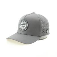 China Four Seasons 5-Panel Hat With Custom Rubber PVC Logo And Waterproof Laser Cut Design for sale