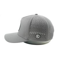 China Four Seasons 5-Panel Hat With Custom Rubber PVC Logo And Waterproof Laser Cut Design for sale