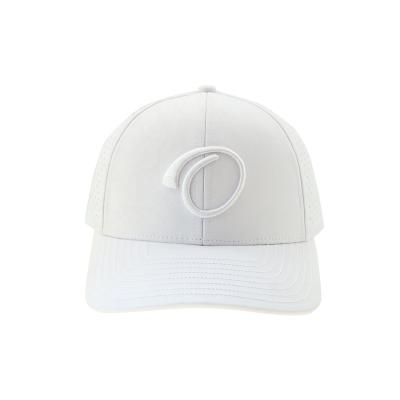 China Custom 6 Panel Embroidery Logo Laser Cut Drilled Hole Perforated Hat With Curved Brim for sale