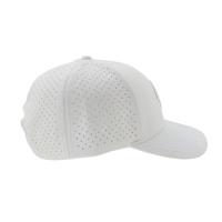 China Custom 6 Panel Embroidery Logo Laser Cut Drilled Hole Perforated Hat With Curved Brim for sale