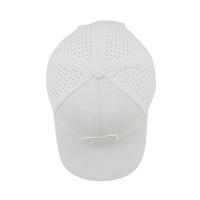 China Custom 6 Panel Embroidery Logo Laser Cut Drilled Hole Perforated Hat With Curved Brim for sale