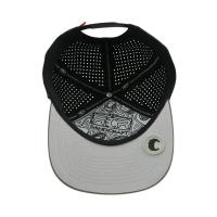 China Adults Custom 6 Panel Rubber PVC Logo Waterproof Laser Cut Drilled Hole Perforated Hat for sale