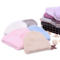 China Eco Friendly Angora Rabbit Fur Cashmere Knitted Beanie Hat Winter Custom Size 70 Acrylic 30 Fur for sale